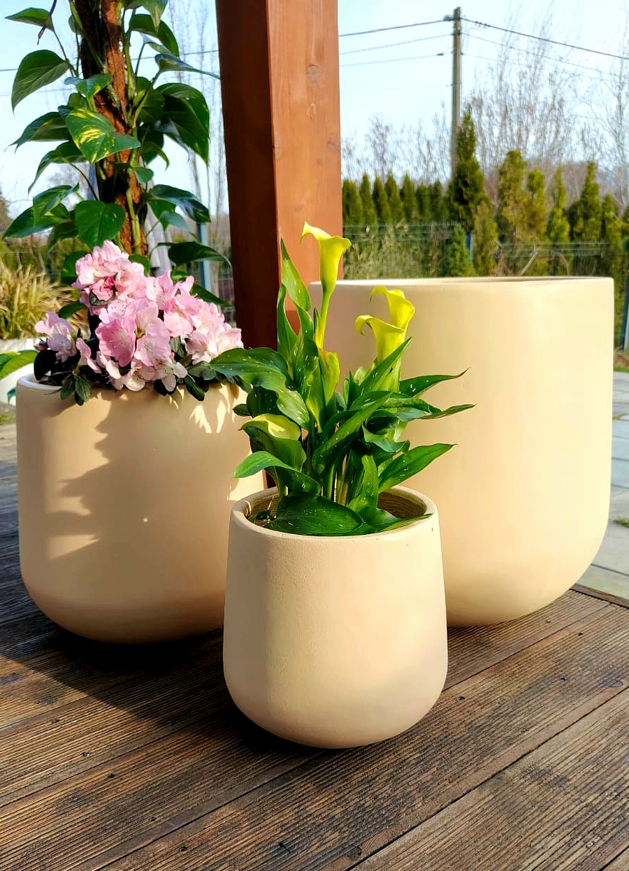 Donica Sigma duża beżowa 3 szt.